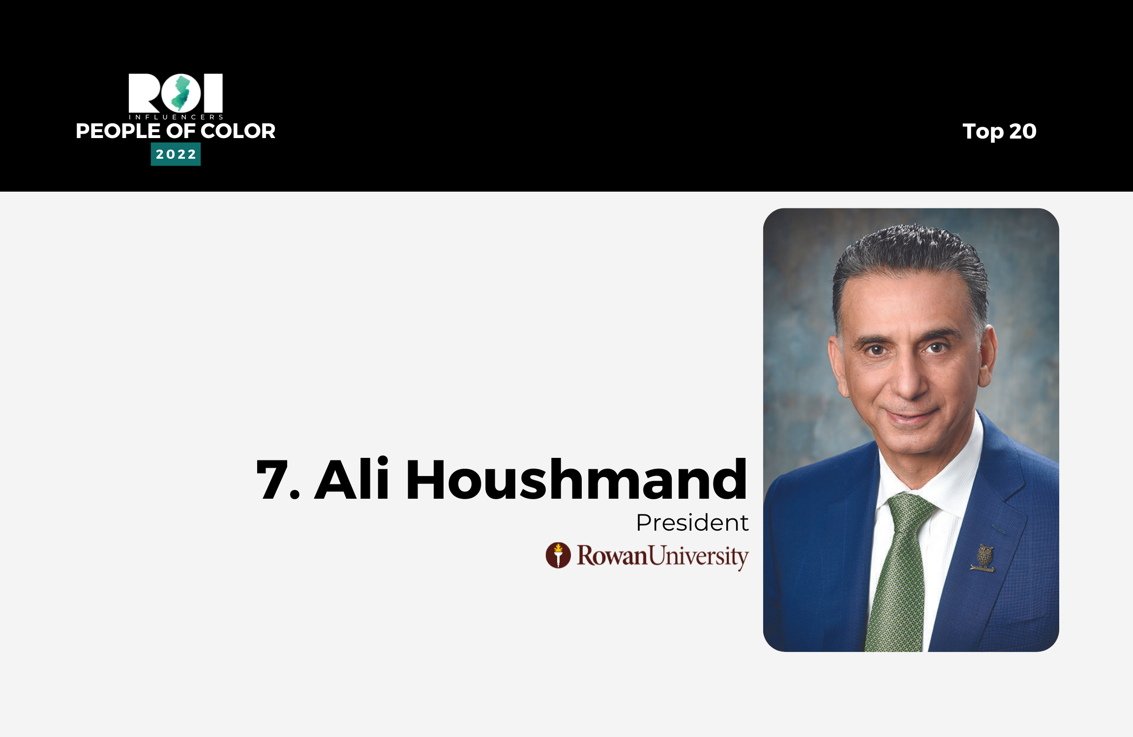 ROI Influencers: People of Color 2022 — Ali Houshmand | ROI-NJ