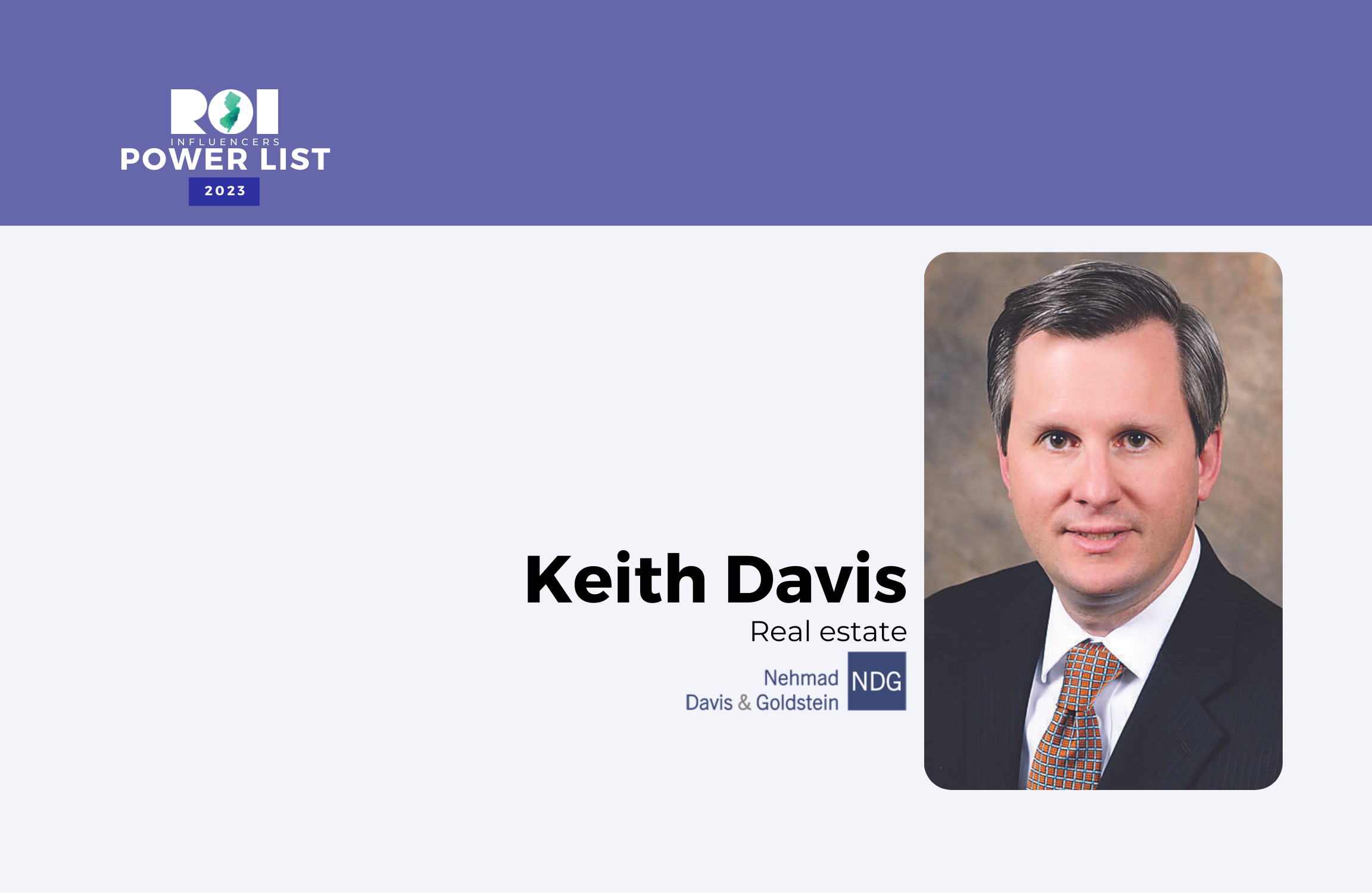 ROI Influencers: Power List 2023; Law — Keith Davis | ROI-NJ