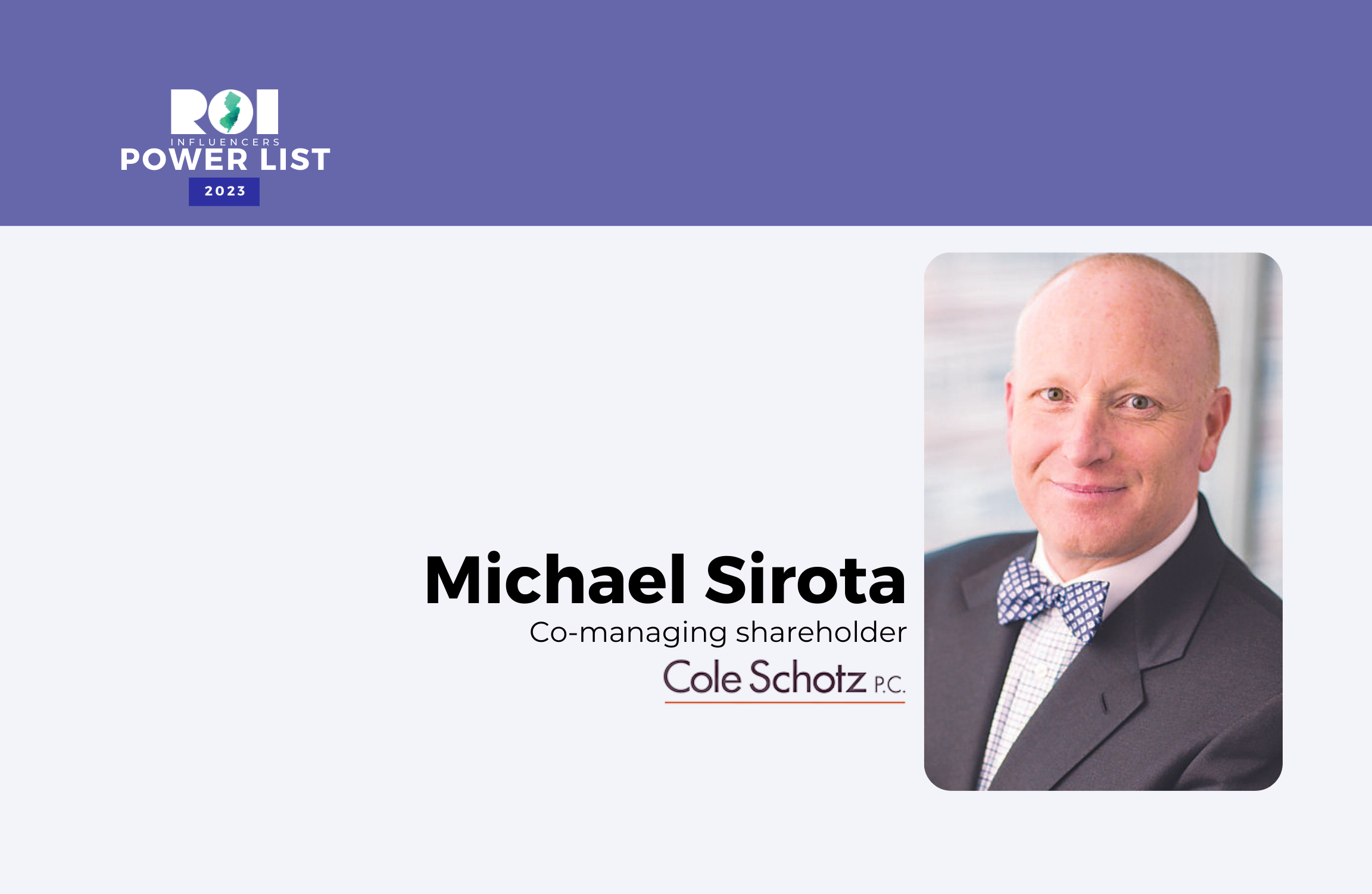 ROI Influencers: Power List 2023; Law — Michael Sirota | ROI-NJ